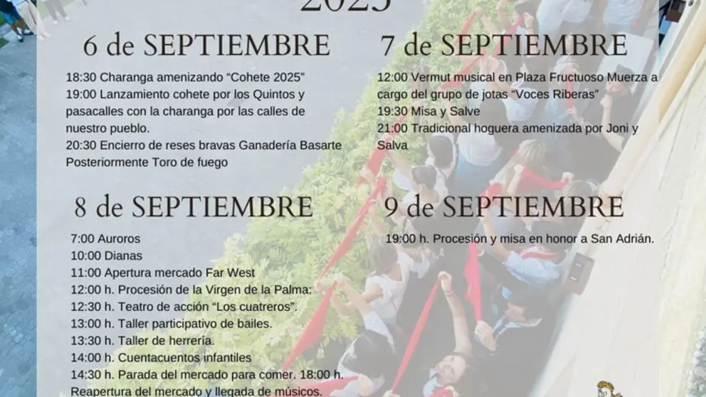 Fiestas de San Adrián 2025: Programa en honor a la Virgen de la Palma y ...